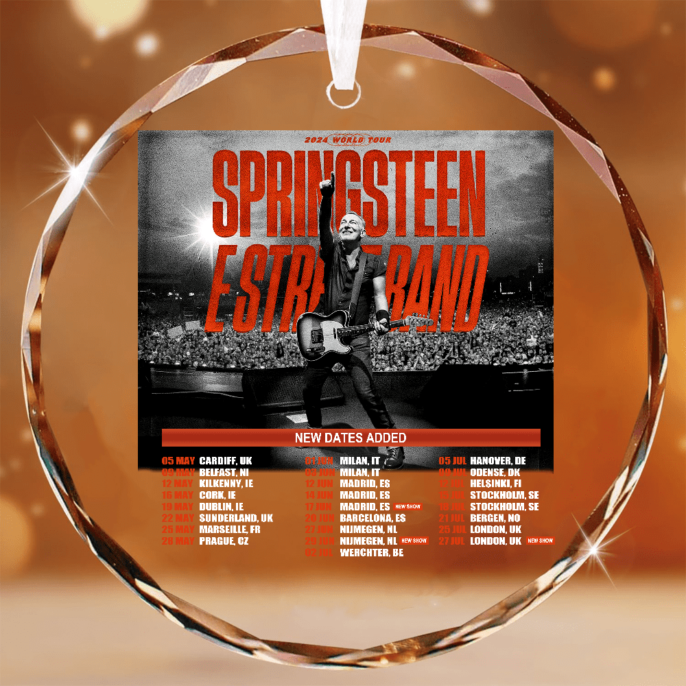 Juxt Bruce Springsteen World Tour 2024 Concert Glass Ornament, Rock ...