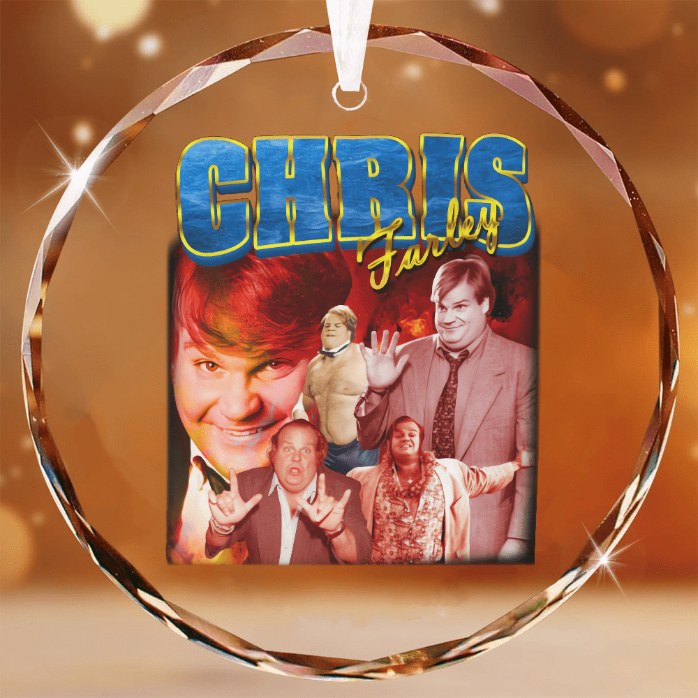 Juxt Chris Farley Glass Ornament, Comedy Legend Inspired Decorative ...