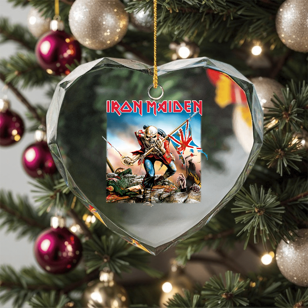 Juxt Iron Maiden The Trooper Eddie Glass Ornament, Rock Band Icon ...