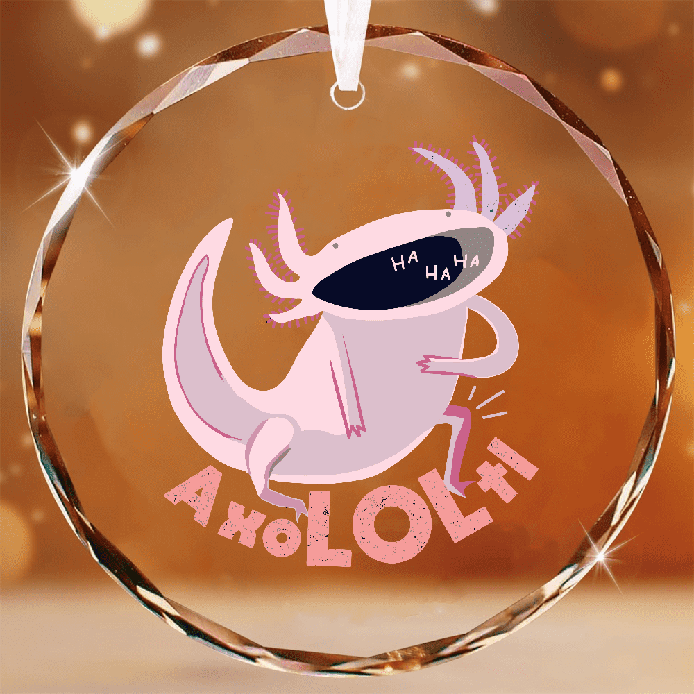 Juxt Laughing Axolotl Ornament Cute Amphibian Design, Crystal Glass ...