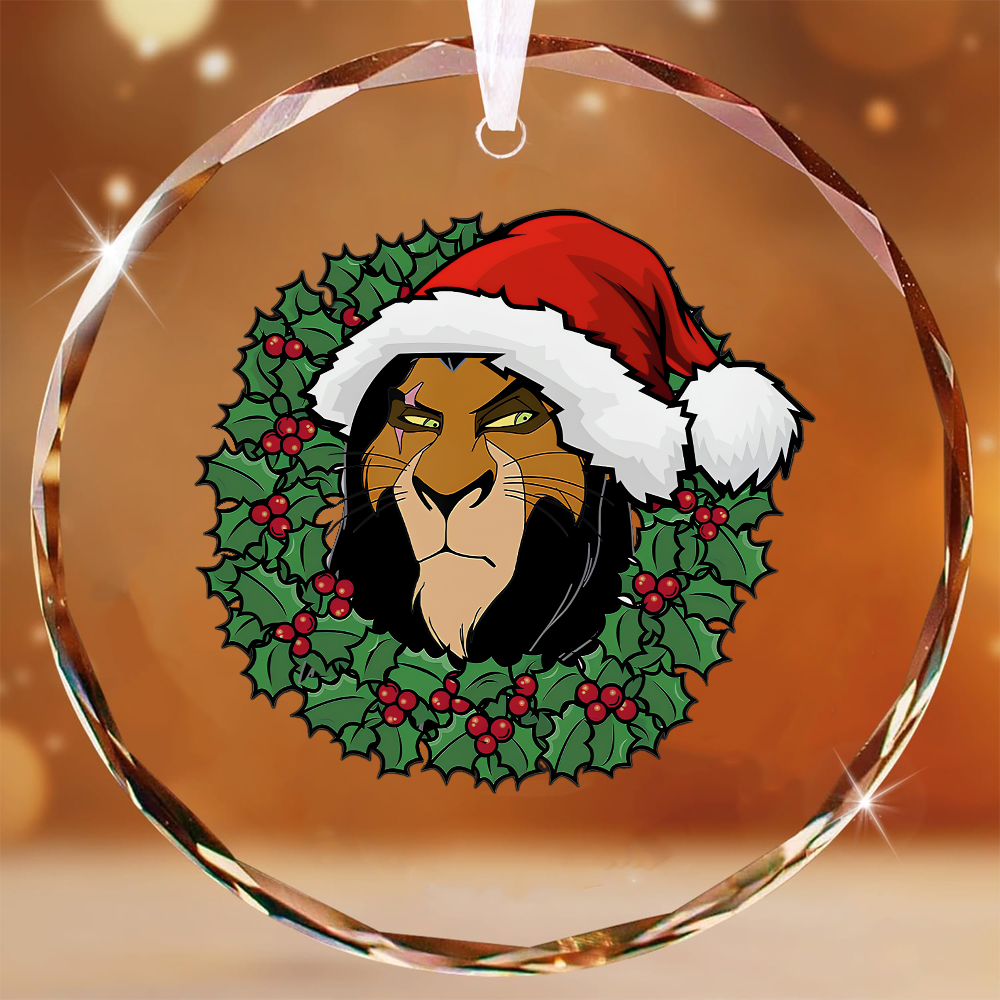 Juxt Lion King Santa Scar Christmas Wreath Glass Ornament, Animated ...
