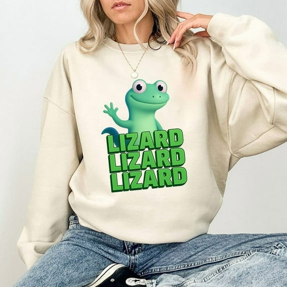 Juxt Lizard Button Sweatshirt, Weirdcore Lizard Design for Tiktok and Y2K Fans - Walmart.com