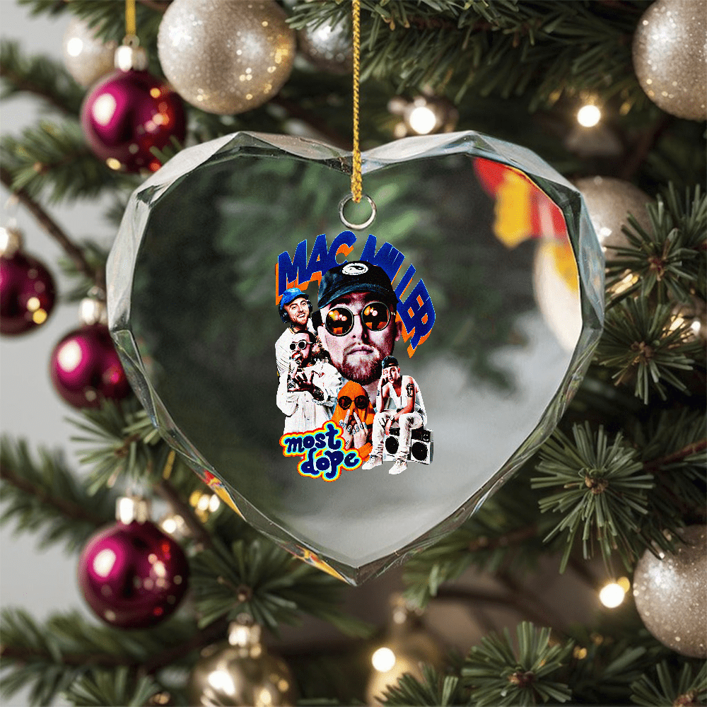 Juxt Mac Miller Bootleg Rip Mac Miller Most Dope Rap Glass Ornament ...