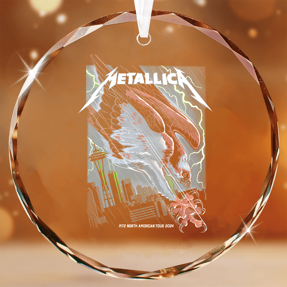 Juxt Metallica M72 Seattle 2024 Glass Ornament, Heavy Metal Band ...