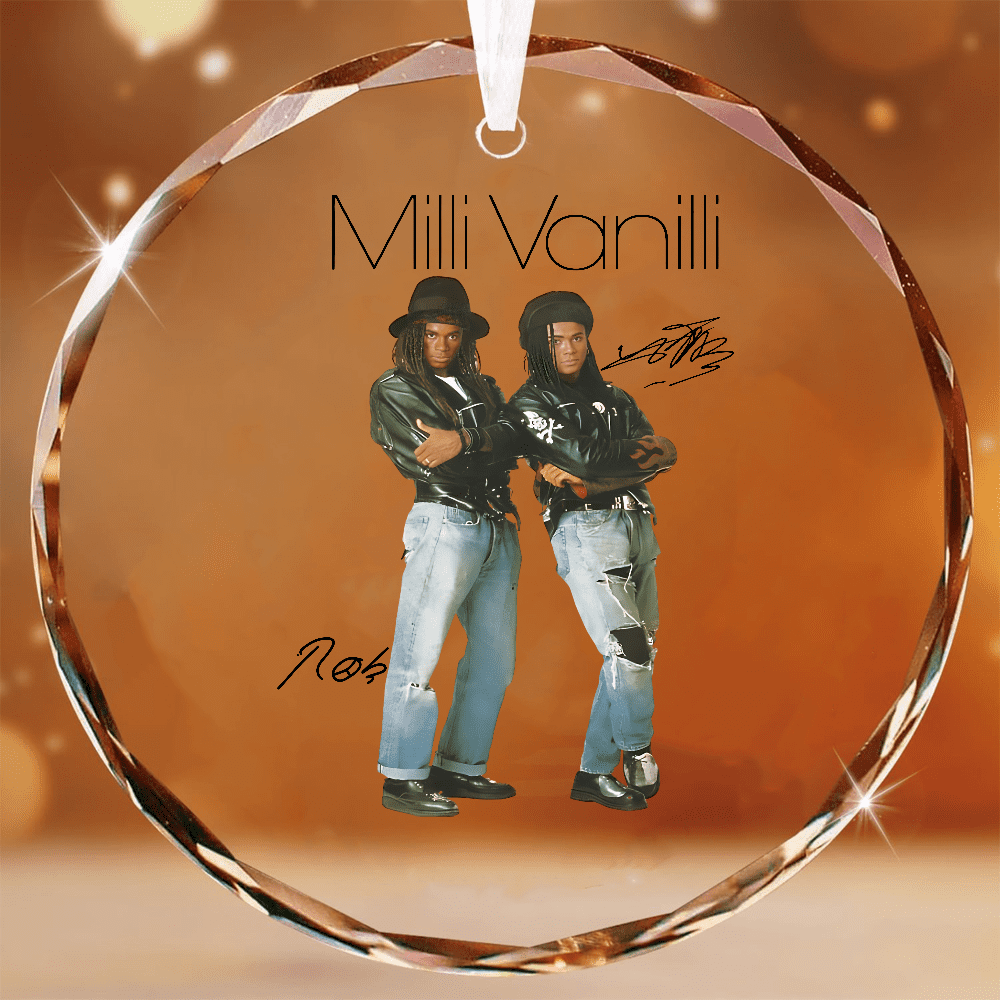 Juxt Milli Vanilli Ornament Signature Music Fan, Crystal Glass Ornament ...