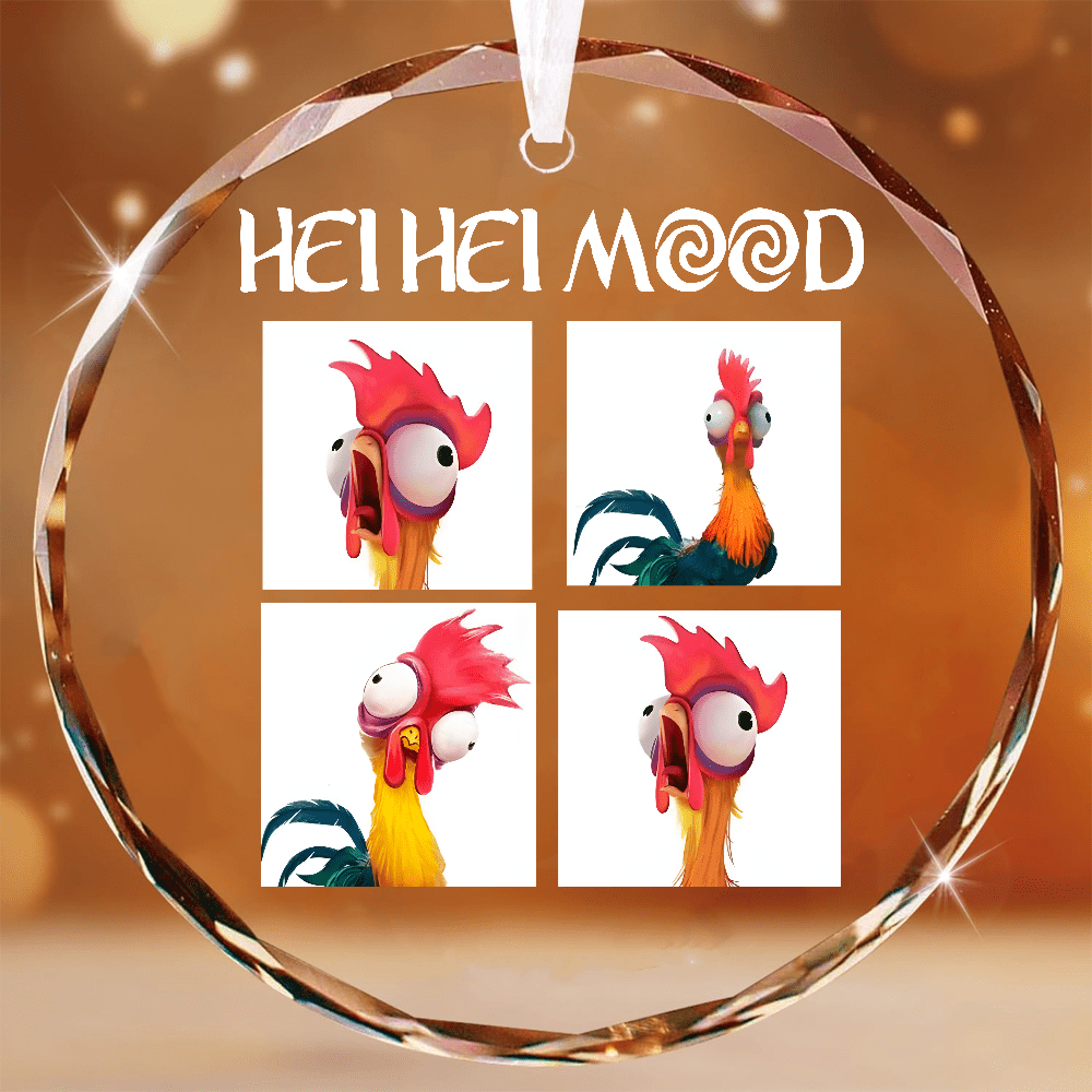 Juxt Moana Hei Hei Mood Emotions Glass Ornament, Animated Character ...