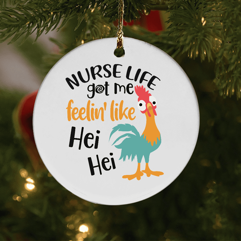 Juxt Moana Hei Hei Nurse Life Ornament Disney Nurse Trip, Ceramic ...