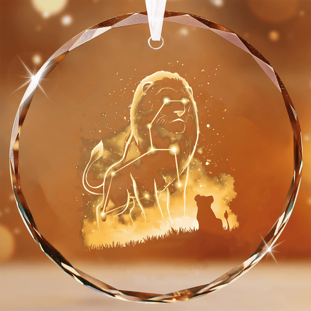 Juxt Mufasa And Simba Glass Ornament, Animated Classic Inspired ...