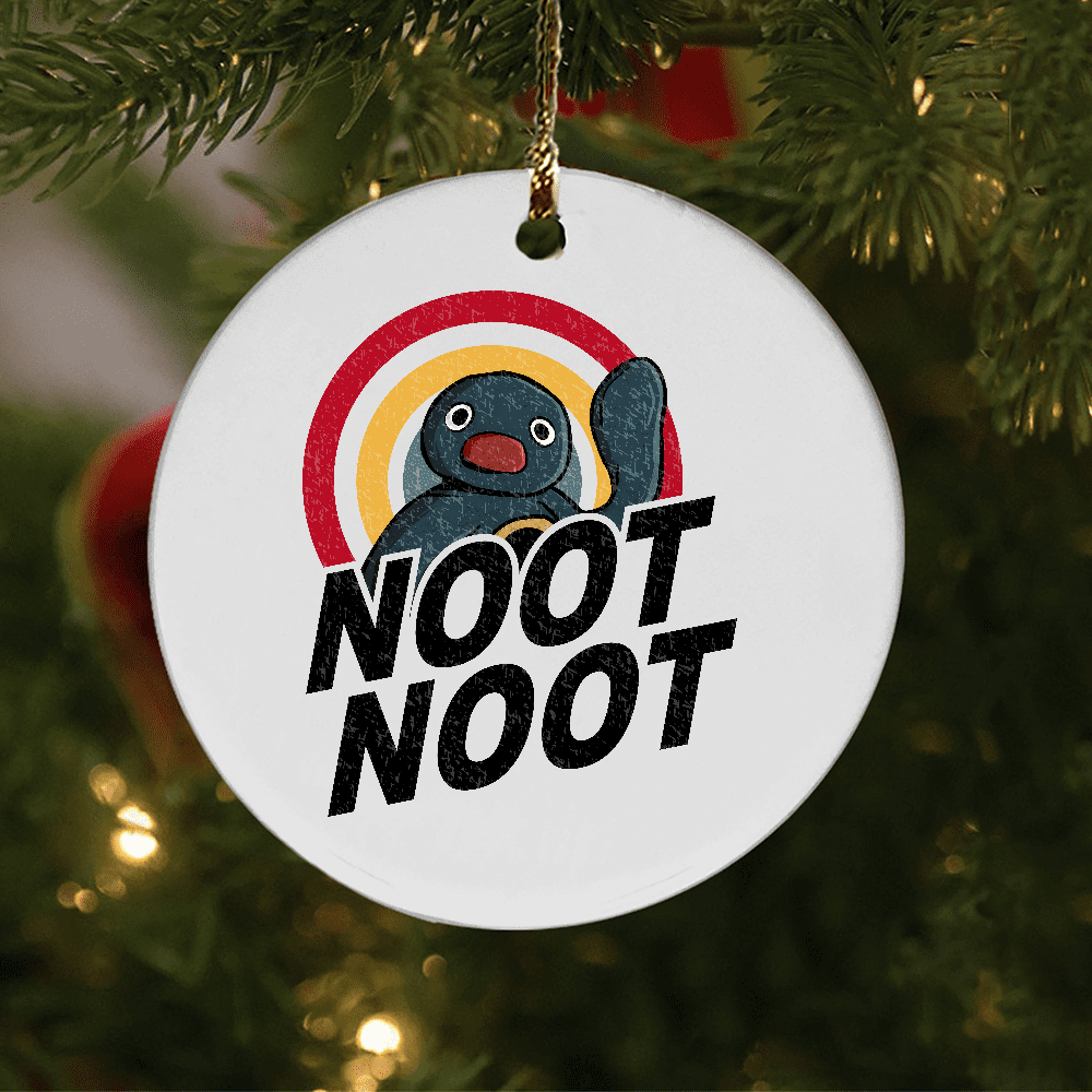 Juxt Noot Noot Pingu Ornament Rainbow Cartoon Retro Style, Ceramic ...