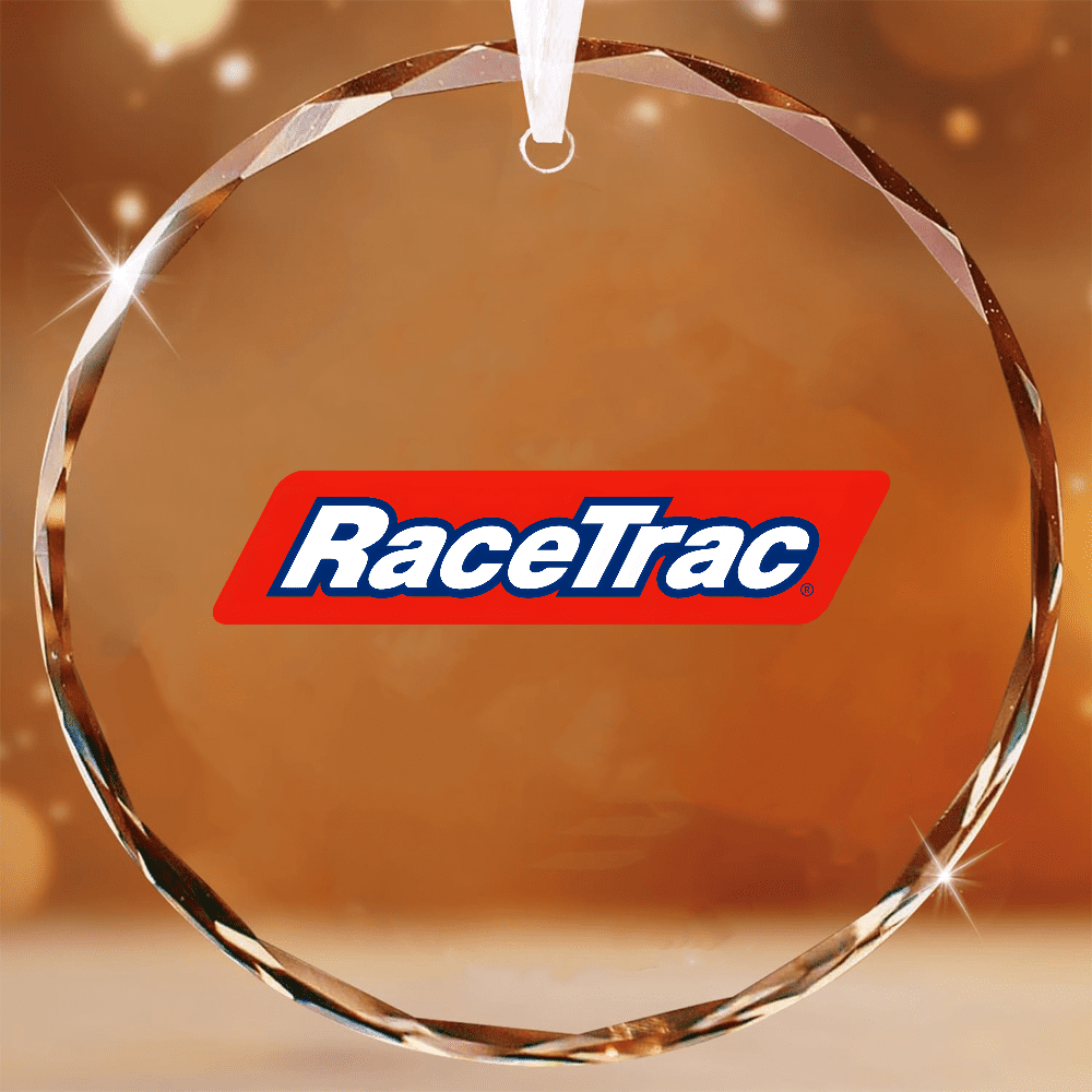 Juxt Racetrac Gasoline Stations Logo Glass Ornament, Retro Brand ...