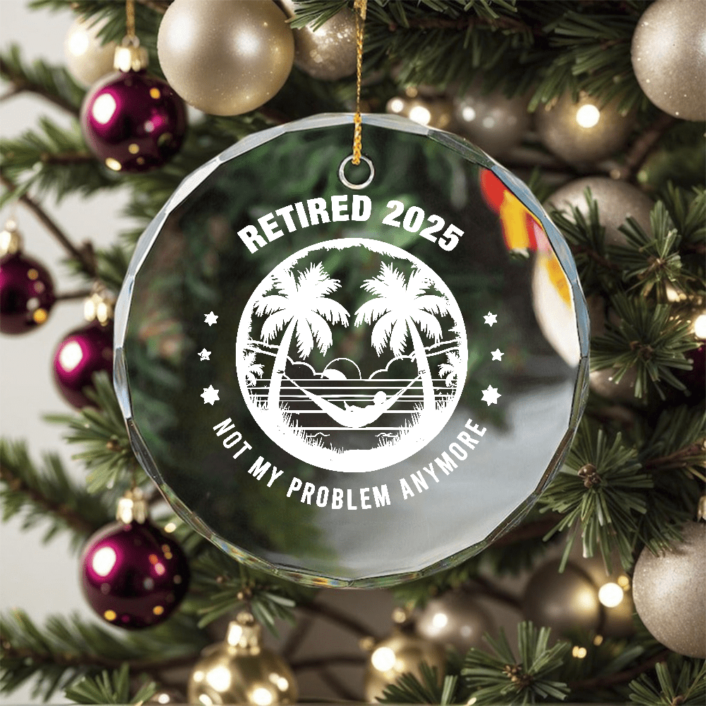 Juxt Retired 2025 Ornament, Retirement Party Gift Design, Glass ...