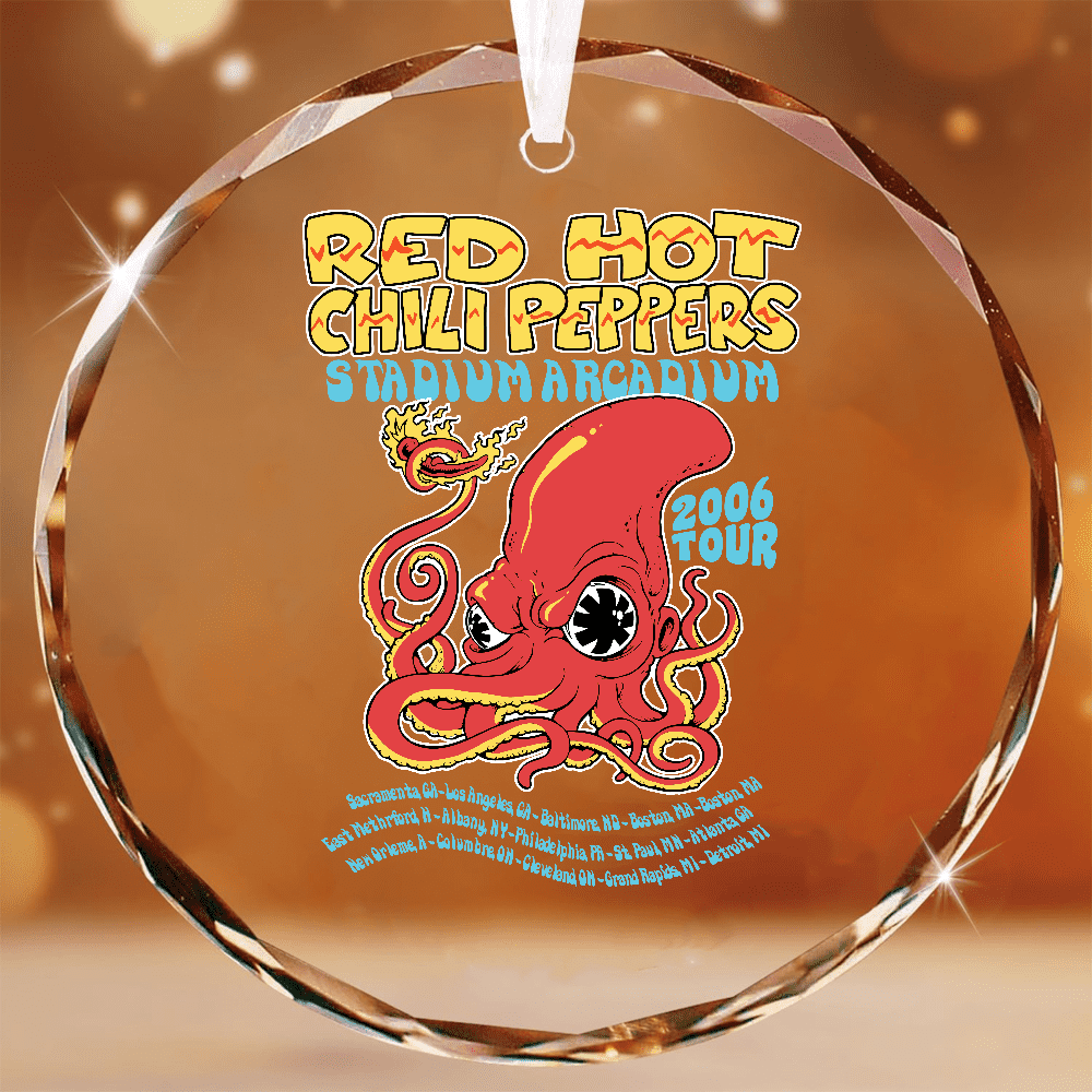 Juxt Red Hot Chili Peppers Glass Ornament, Retro RHCP Band Tour Fan ...