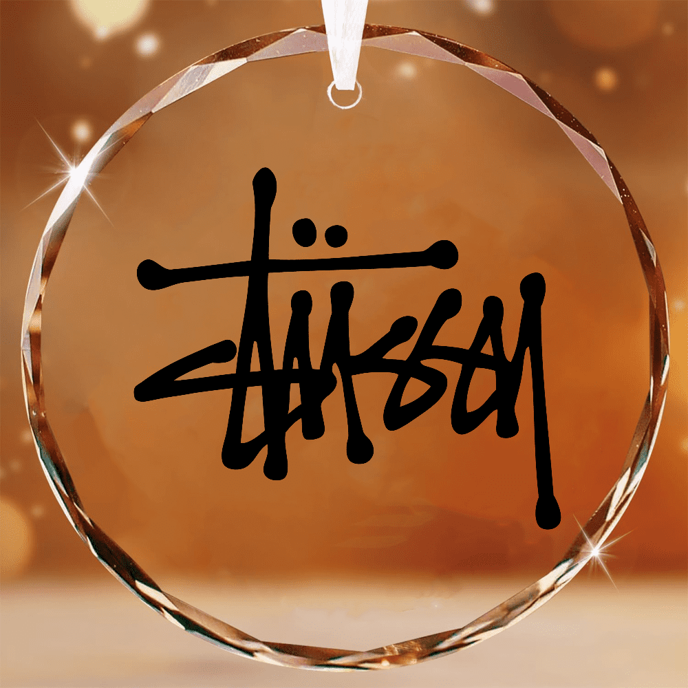 Juxt Stussy Logo Ornament, Crystal Glass Ornament - Walmart.com