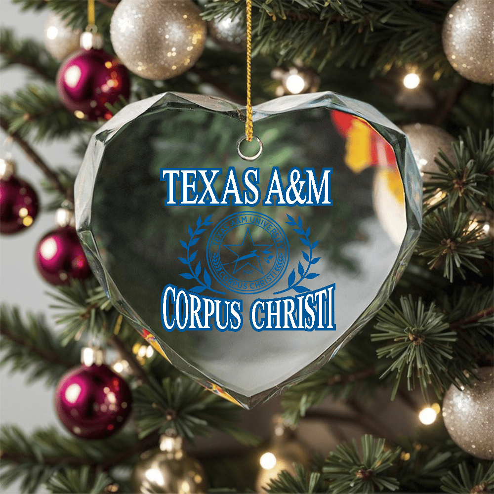 Juxt Texas A&M Corpus Christi Islanders Laurels, Glass Ornament ...