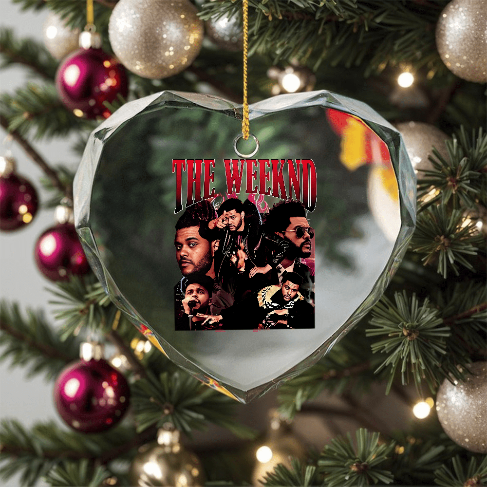 Juxt The Weeknd 90s Glass Ornament, Music Artist Inspired Retro ...