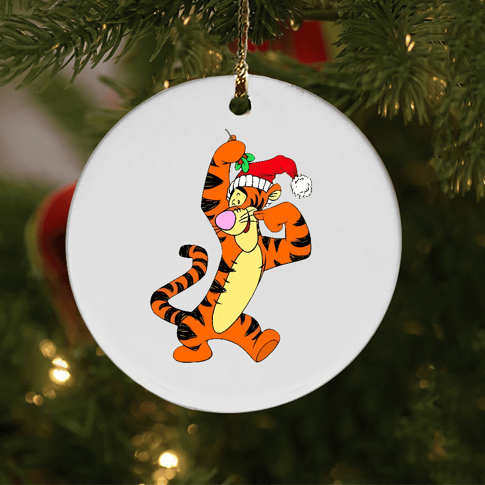 Juxt Tigger Ornament Santa Hat Winnie the Pooh Winter Holiday, Ceramic ...