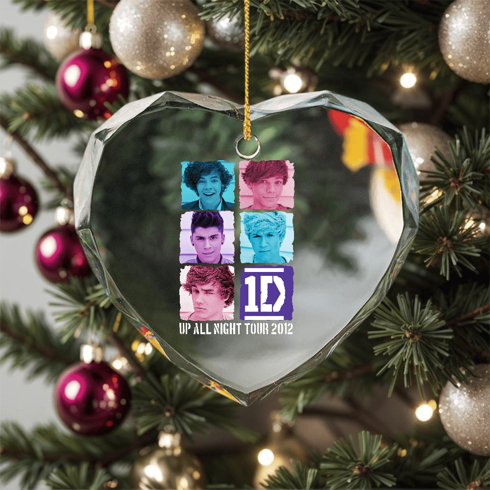 Juxt Up All Night Tour 2012 One Direction Glass Ornament, Pop Band ...
