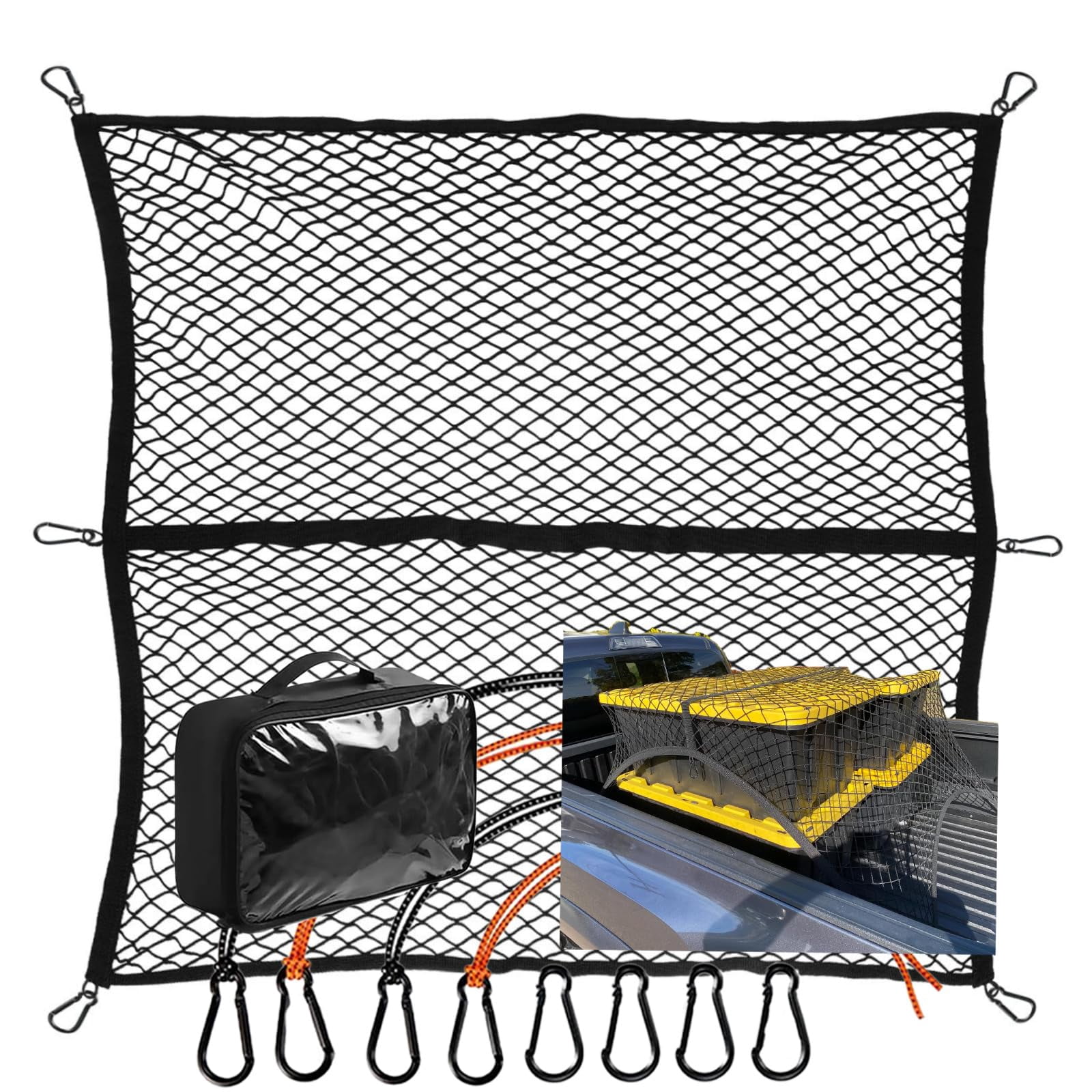 JuyVerq Cargo Net for IFF17 Pickup Truck Bed, Highly Elastic Truck Bed ...