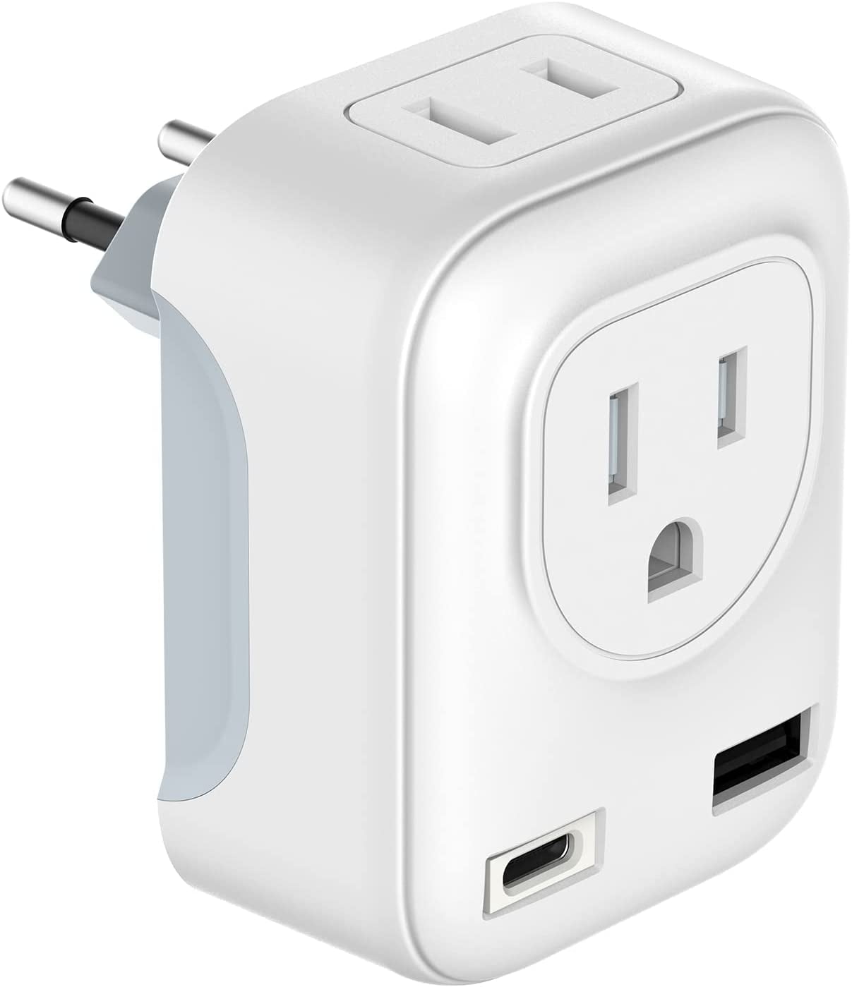 Juyafio 4-in-1 Universal Adapter, US to EU Power Plug Converter ...