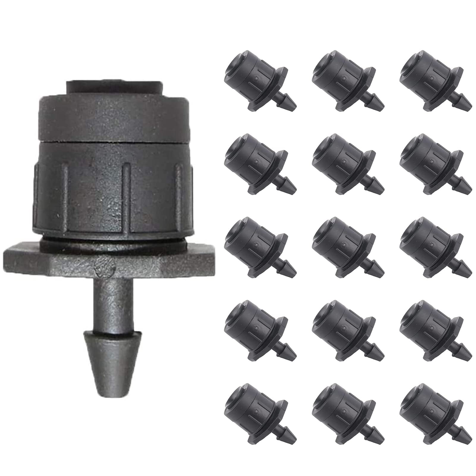 Juzizj 100 Pack Adjustable Irrigation Drippers 1/4 Inch Emitter Dripper ...
