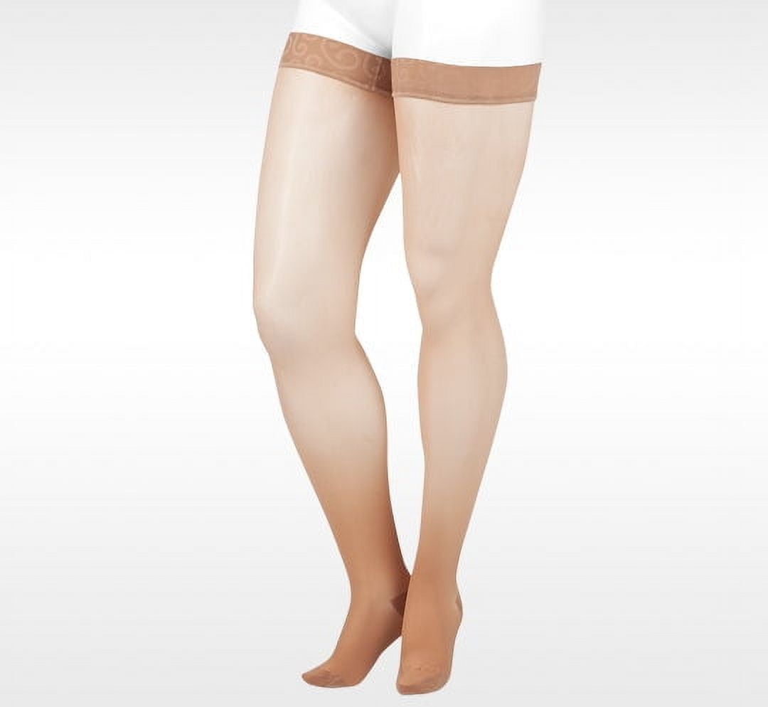 Juzo 2100 Naturally Sheer Closed Toe Thigh Highs w/Lace Band - 15-20 ...