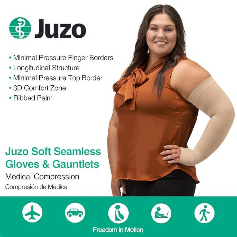 Juzo Soft Seamless Compression Gloves & Gauntlets, 20-30 mmHg, Gauntlet | Fingerless Gloves for ...