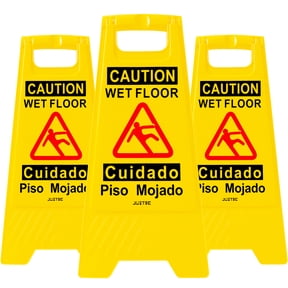 DIYMAG 5 Pack Caution Wet Floor Sign, Foldable Sturdy Bilingual Double ...