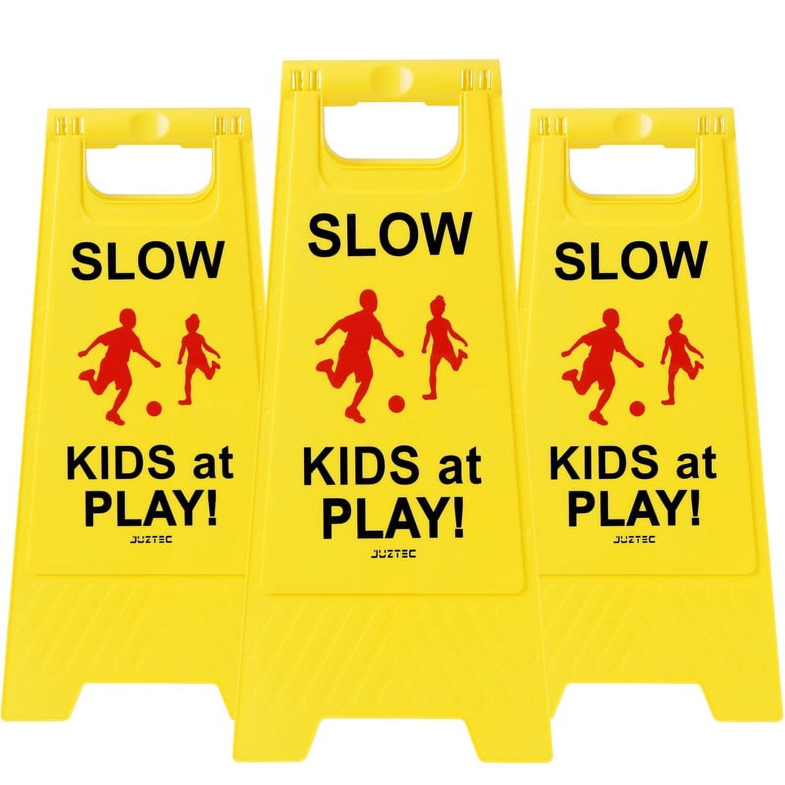 Juztec Kid's Safety Signs, Slow Down and Caution for Children Playing ...