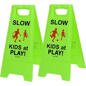 Step2 Kid Alert! Green Safety Notice Sign, 32" Tall Visual Warning ...