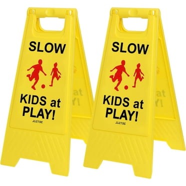 Drive Slow Kids at Play Metal Sign - Child Safety Caution, Children ...