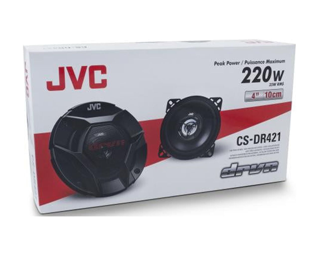 Jvc CS-DR421 440W Peak (70W RMS) 4" DRVN Series 2-Way Coaxial Car ...