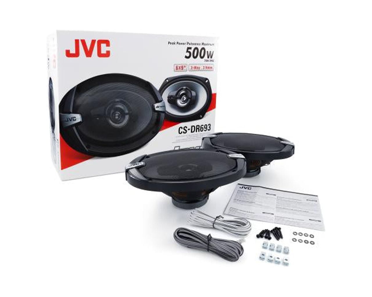 Jvc CS-DR693 1000W Peak (140W RMS) 6''x9'' DRVN Series 3-Way Coaxial Car Speakers - Walmart.com