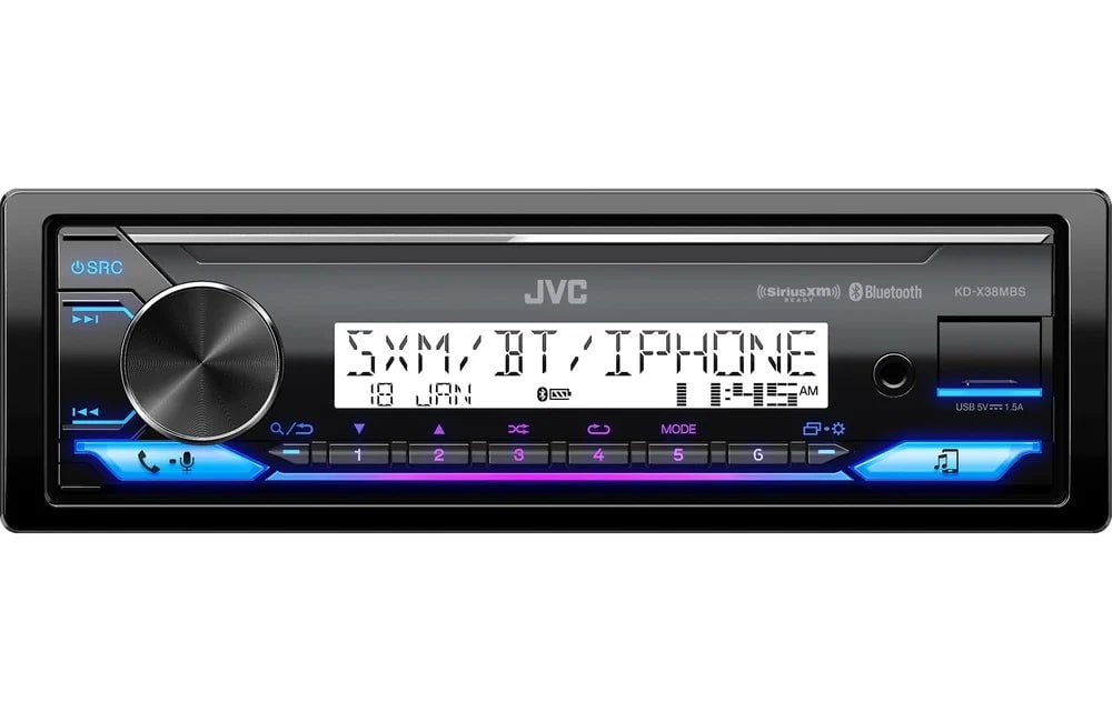 Jvc KD-X38MBS Single-DIN Marine In-Dash CD Multimedia Receiver with ...