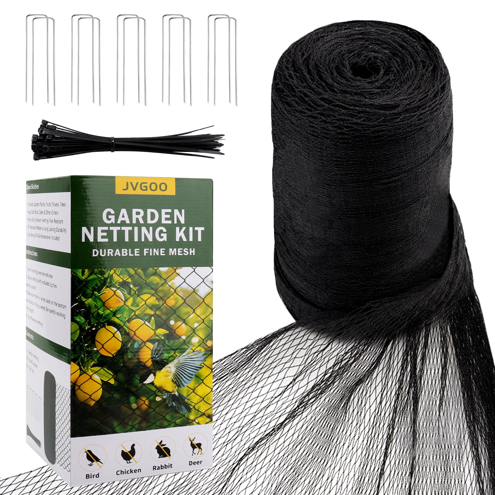 Jvgoo Bird Netting for Garden, 13 x 40 FT Bird Netting for Chicken Coop ...