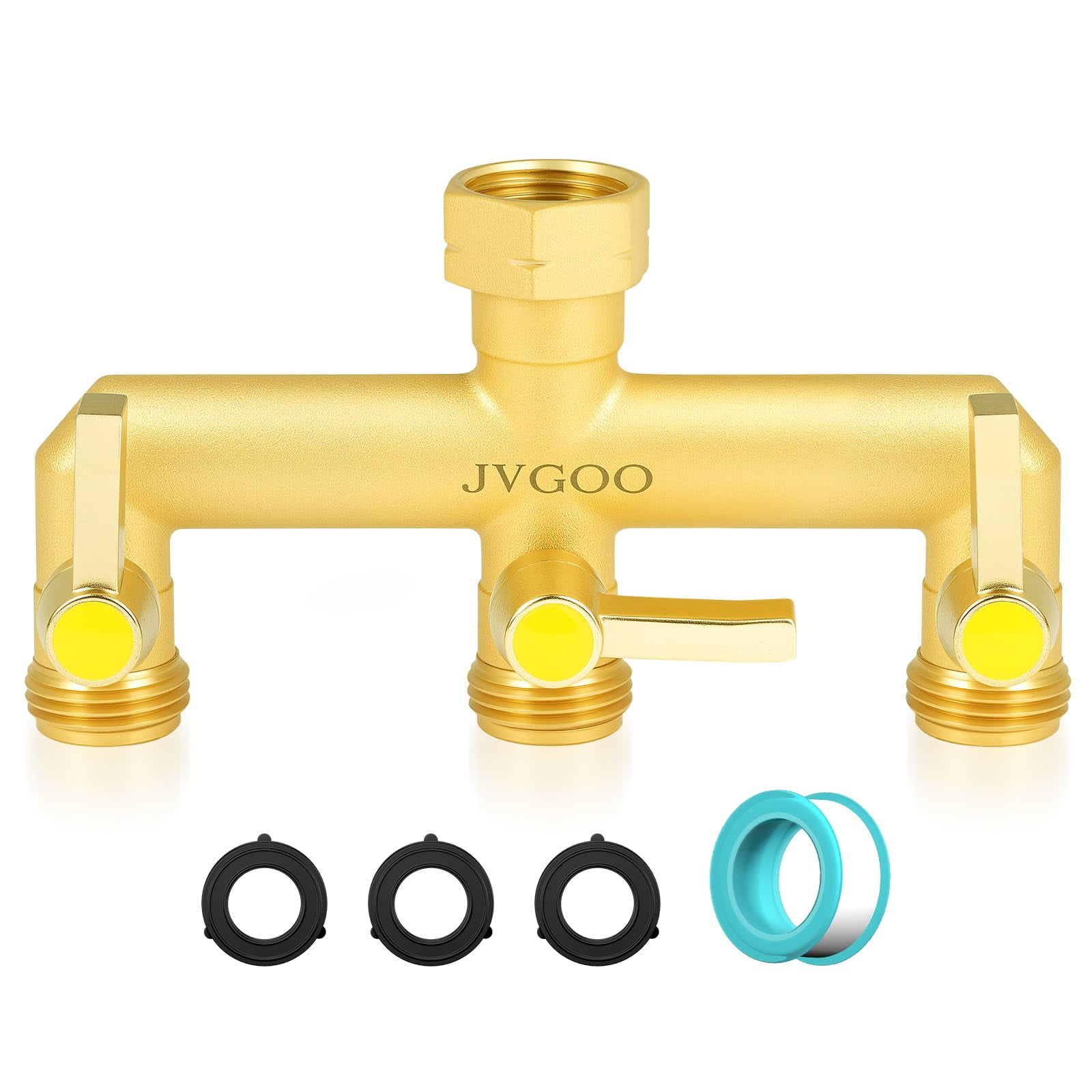 Jvgoo Garden Splitter, JKF25 Brass 3 Way Splitter, 3/4" Water Splitter ...