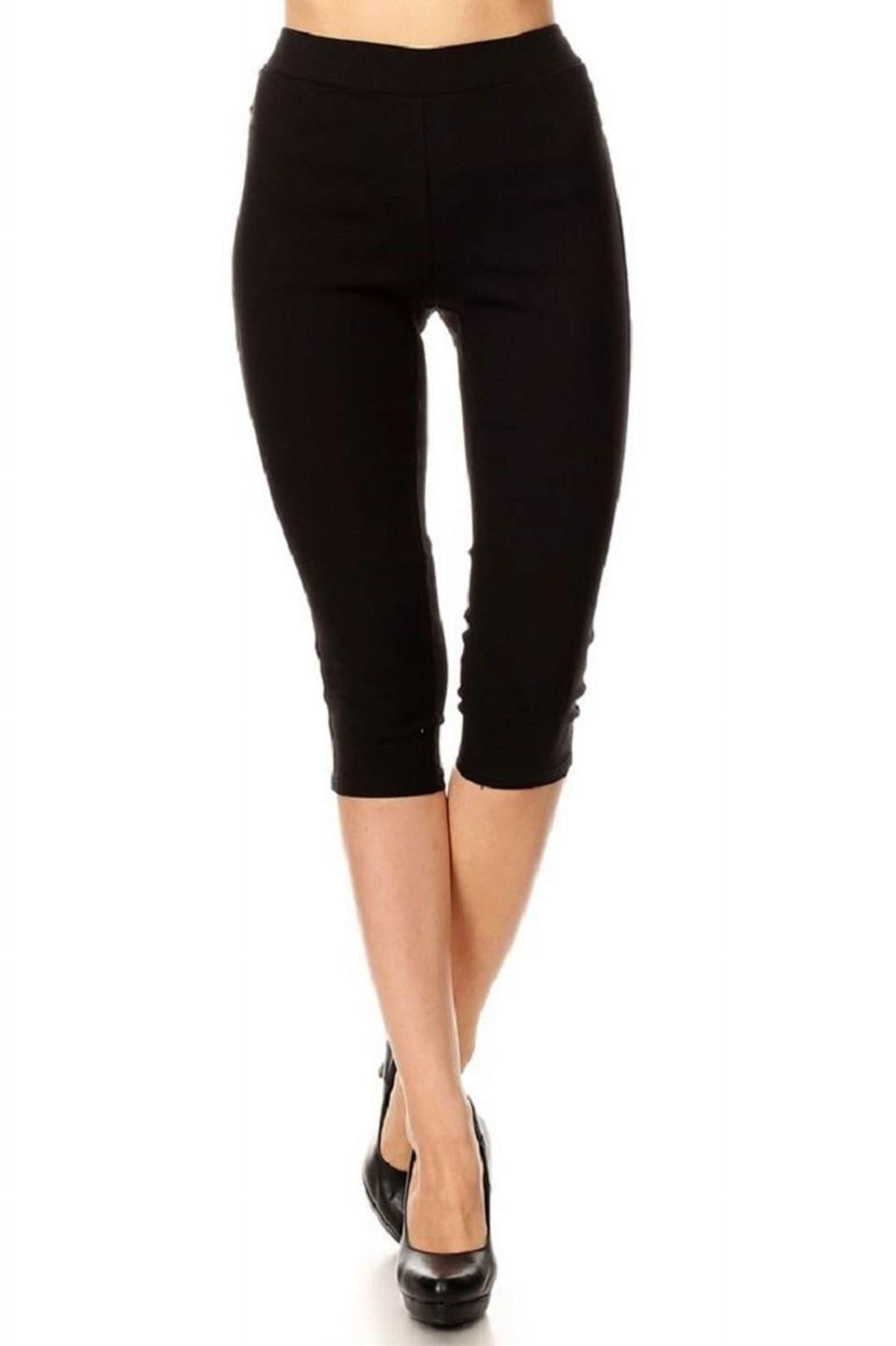 Jvini Women's Mid Rise Stretch Capris Pull On Elastic Waist Capri ...
