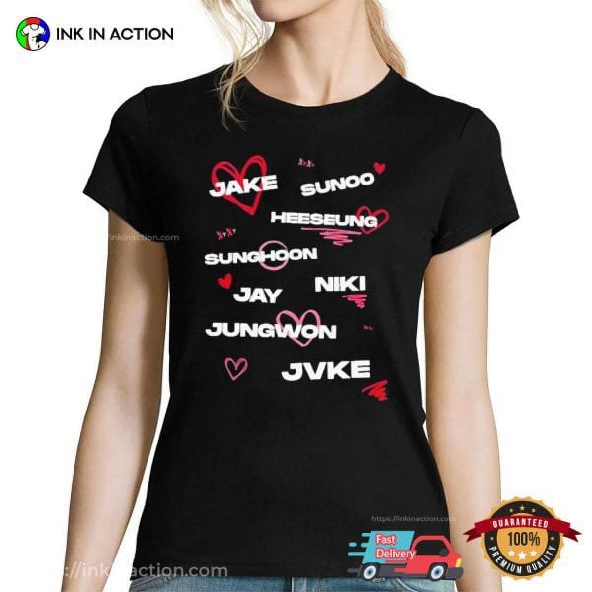 Jvke X Enhypen Names Tee - Walmart.com Jvke X Enhypen Names Tee - Walmart.com