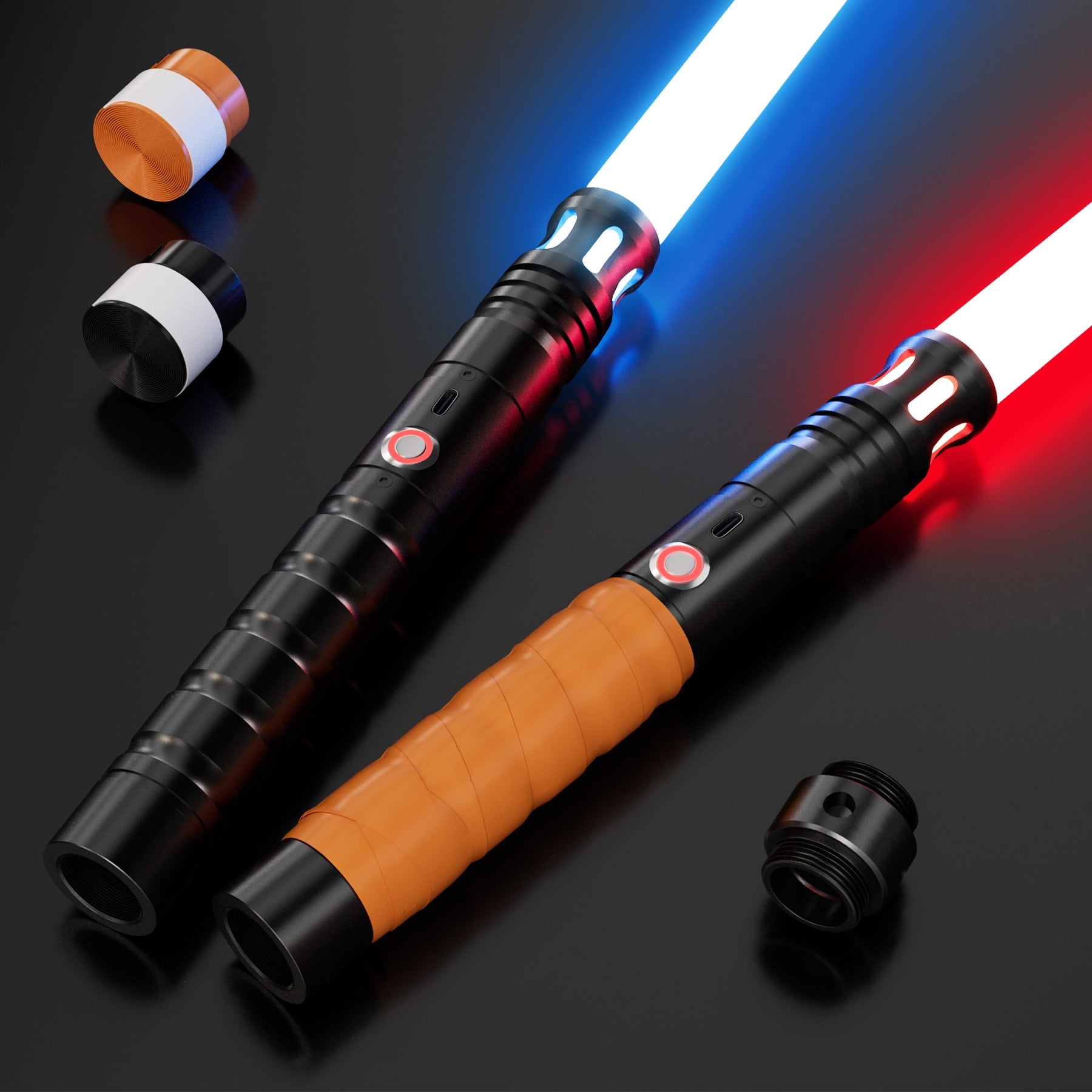 JvmuSaber 2 Packs Dueling Lightsaber RGB Toys Double-Bladed Light ...