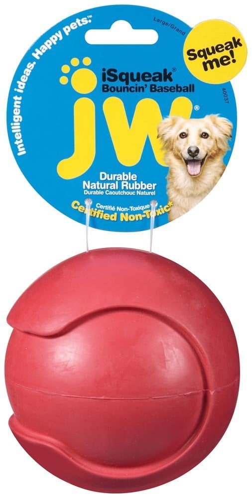 JW Pet iSqueak Bouncin' Baseball Rubber Dog Toy - Large - Walmart.com
