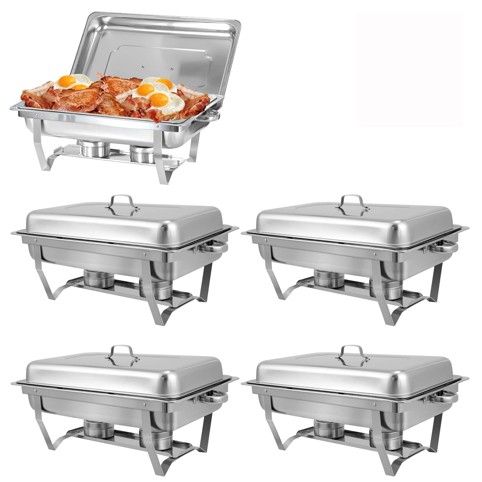 Jwevvie Chafing Dish Buffet Set, 8QT Stainless Steel Chafing Dishes for ...