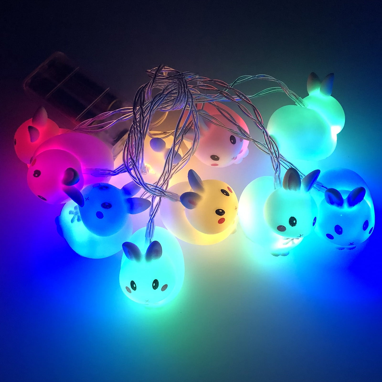 Jwputqe Battery Operated String Lights,Easter Bunny LED String Lights ...