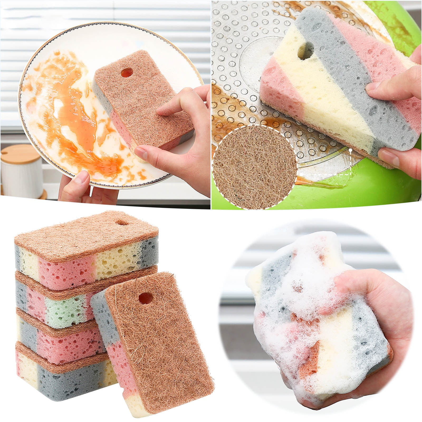 Jwputqe Kitchen Emery Clean Rub Pot Rust Focal Stains Sponge Removing ...