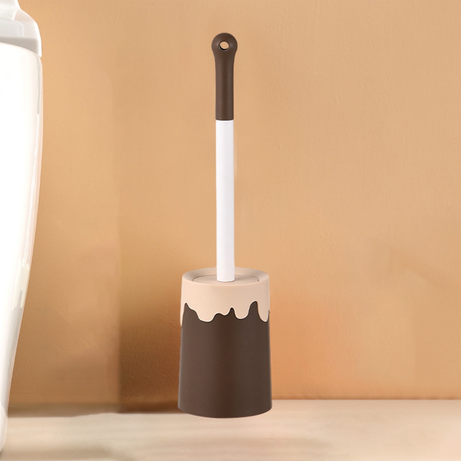 Jwputqe Plastic Toilet Bowl Brush And Base Set,Ice Cream Style Cleaning ...