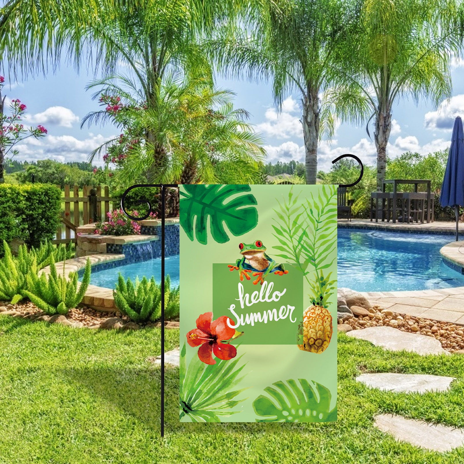 Jwputqe Summer Garden Flag Seaside Sunshine Summer Flag Outdoor ...