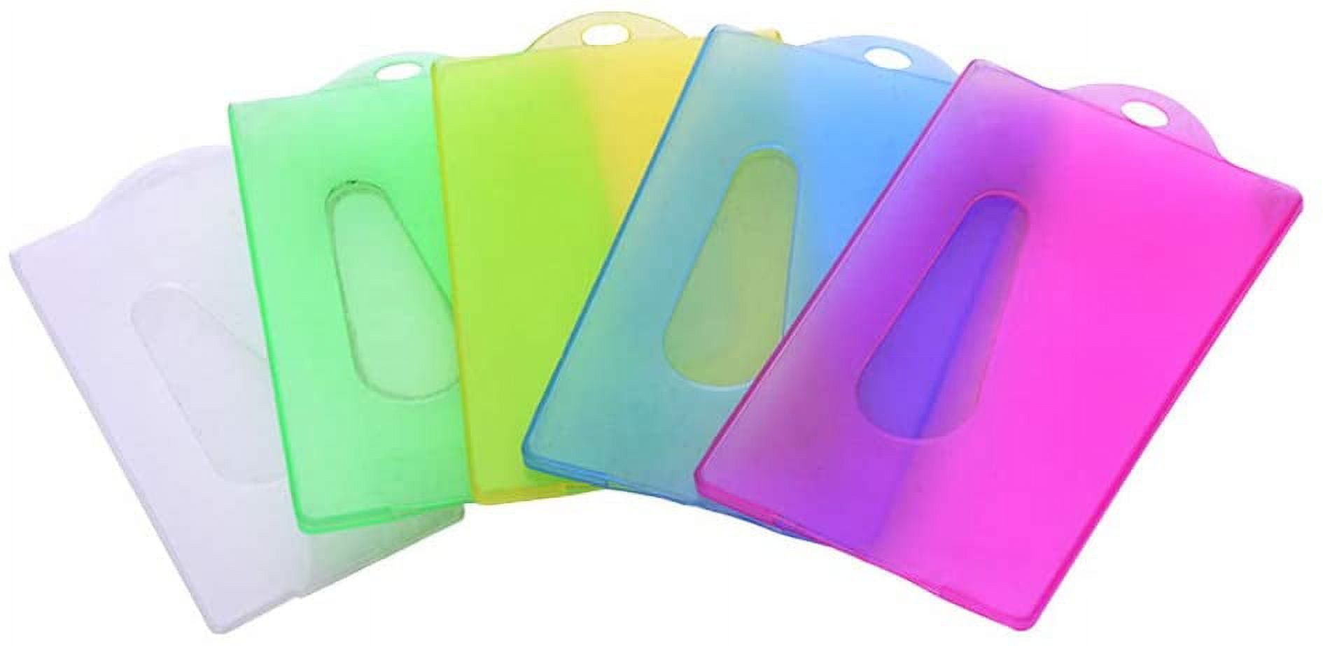 Jxfwels Card ID Badge Heavy Duty Card Holder with Thumb Slot, Hard ...