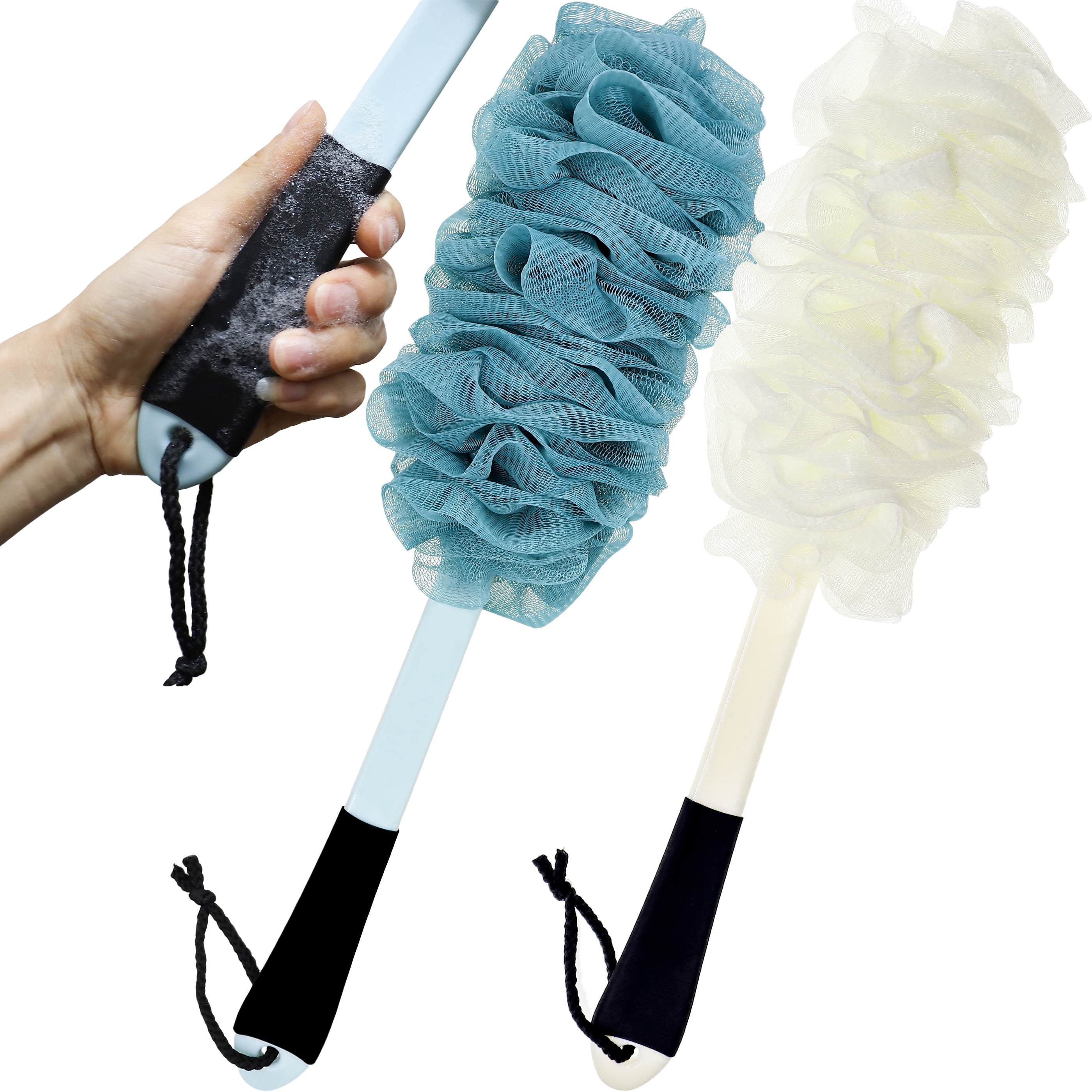 Jxicleang 2 Pack Back Scrubber For Shower, Exfoliating Back Loofah ...