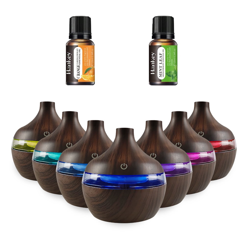 Jxjsq Essential Aroma Oil Diffuser Ultrasonic Wood Grain LED Light Room ...