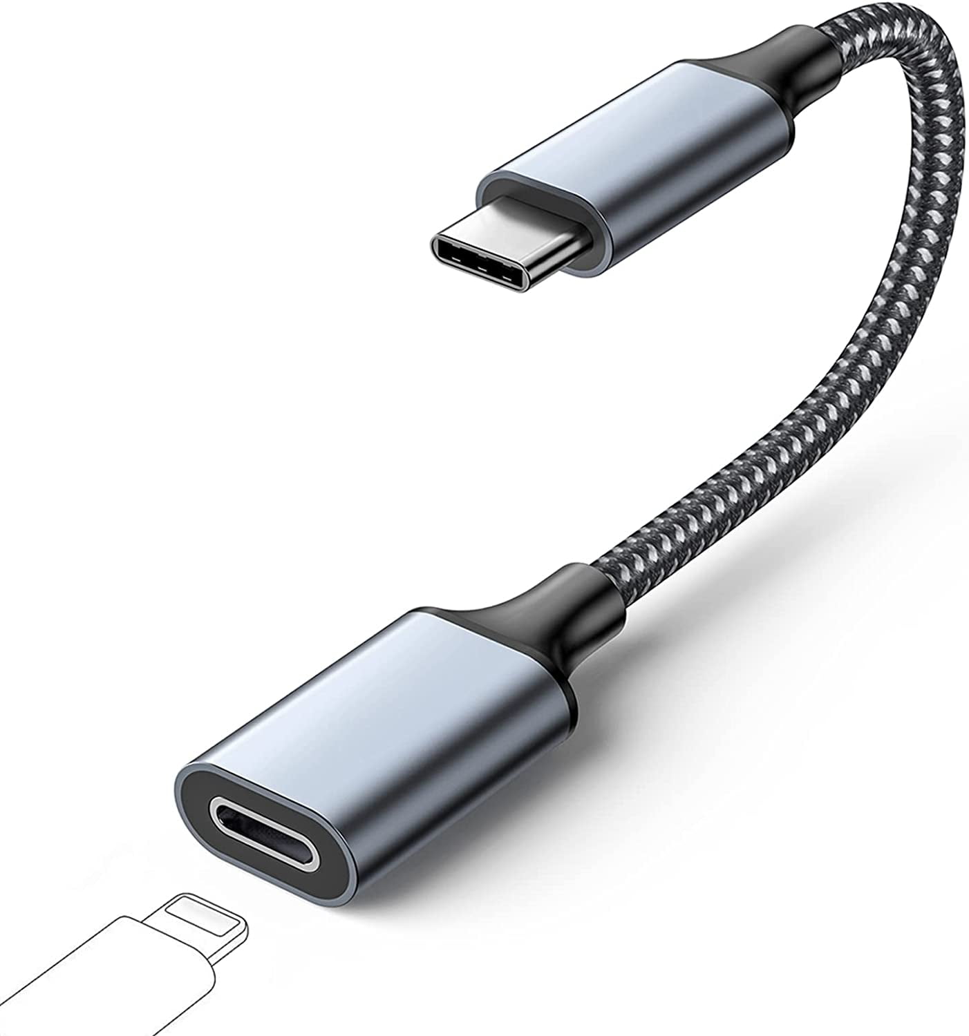 Jxr Lightning Female to USB C Male Audio Adapter,USB C to Lightning ...