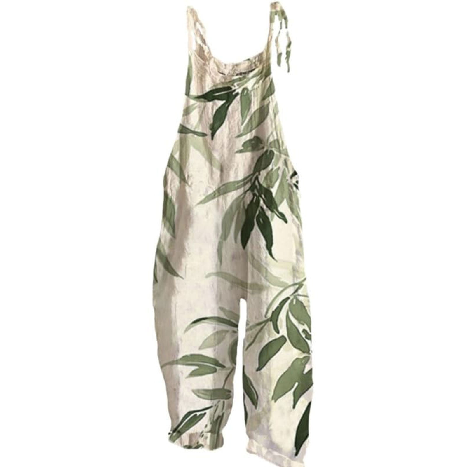 Jxximdong Palazzo Pants for Women, Boho Floral Jumpsuits Cotton Linen ...