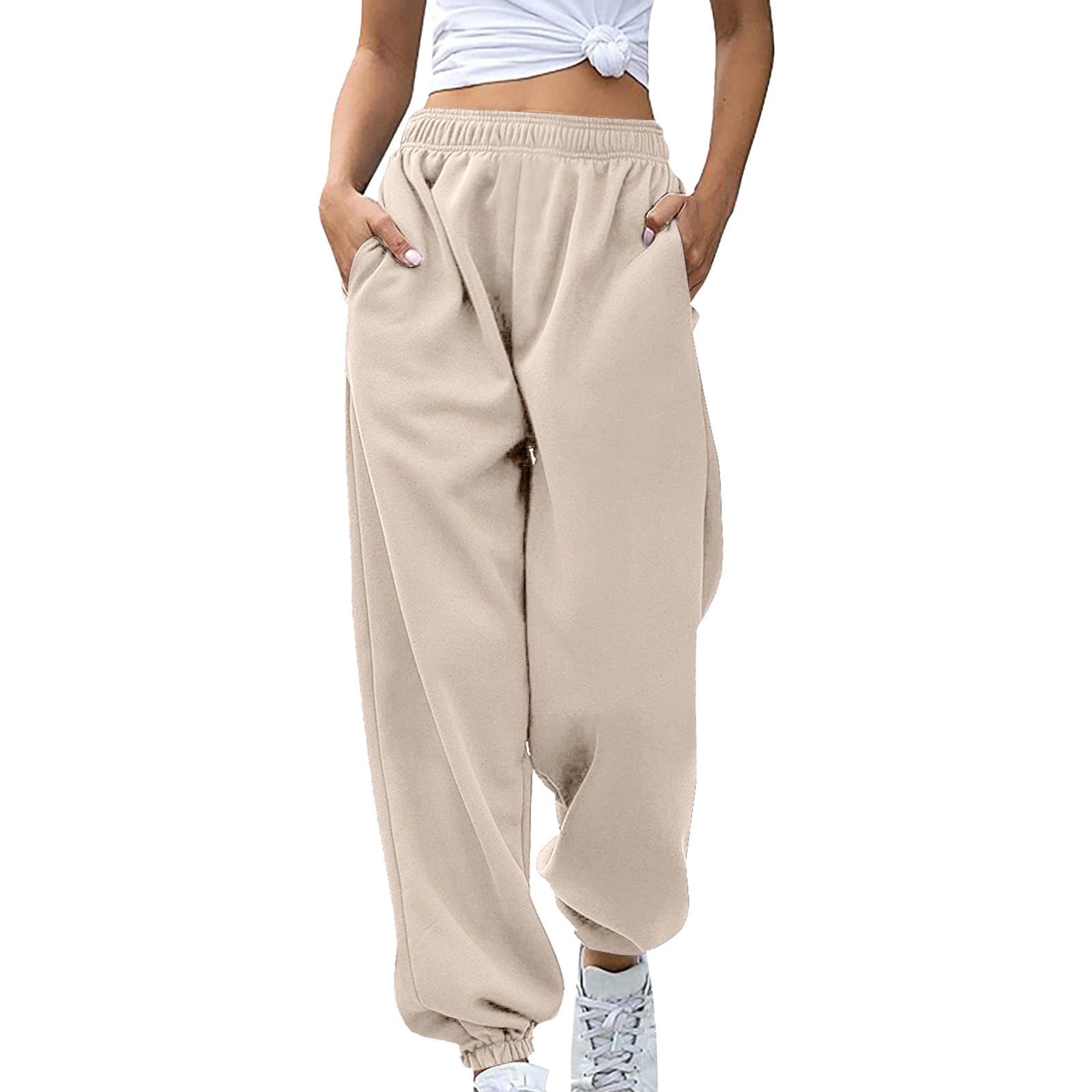 Jxximdong Pants for Women Women's Bottom Sweatpants No Drawstring ...
